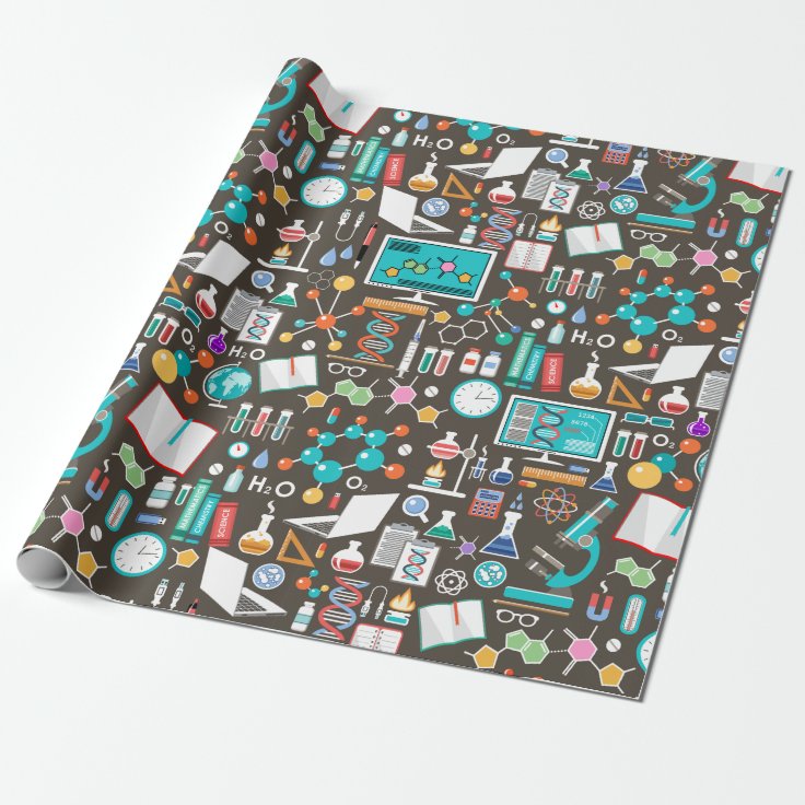 Science / Chemistry Pattern Wrapping Paper | Zazzle