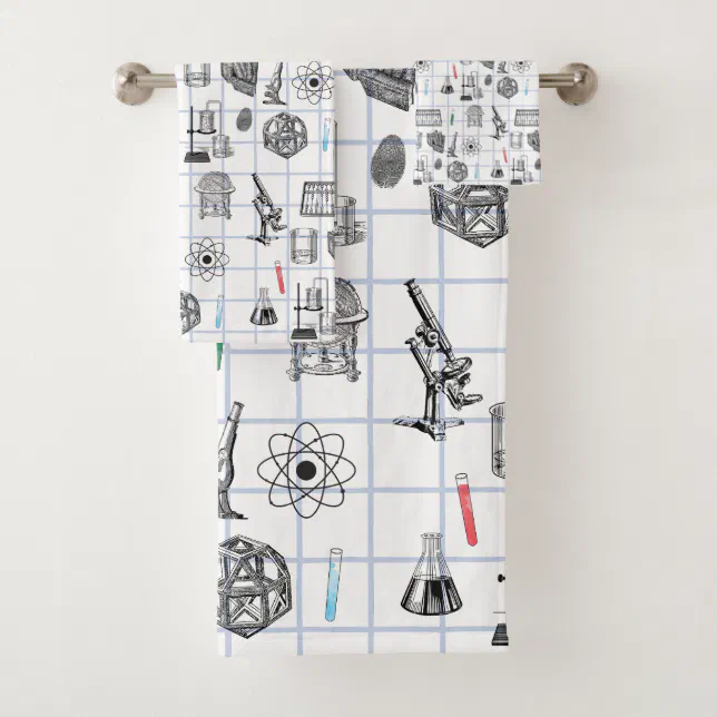 Science Chemistry Scientist Pattern Bath Towel Set | Zazzle