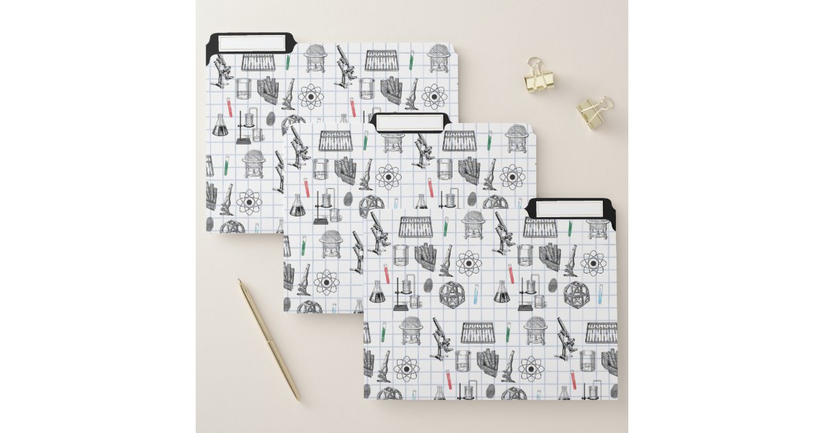 Science Chemistry Scientist Pattern File Folder | Zazzle