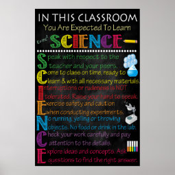 Science Classroom Rules Poster | Zazzle