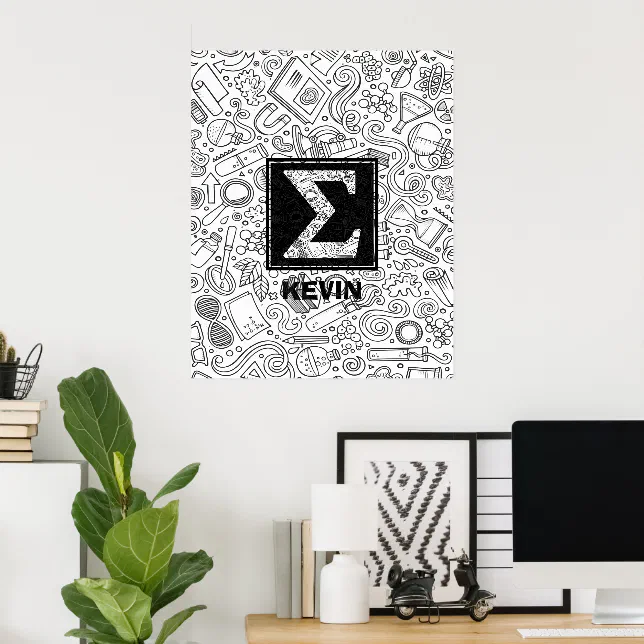 Science Custom Monogram - Sigma Symbol Poster | Zazzle