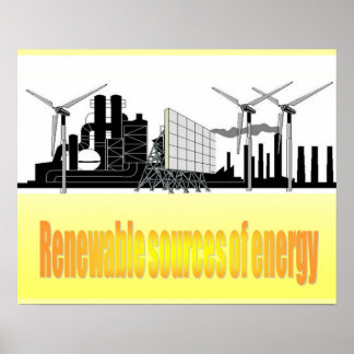 Renewable Energy Sources Posters Non Renewable Energy Types Colorful