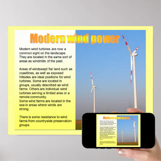 Science, Energy, Electricity, Modern wind power Poster | Zazzle