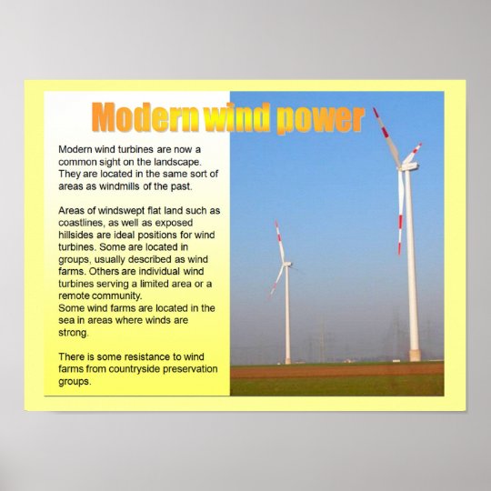 Science, Energy, Electricity, Modern wind power Poster | Zazzle.com