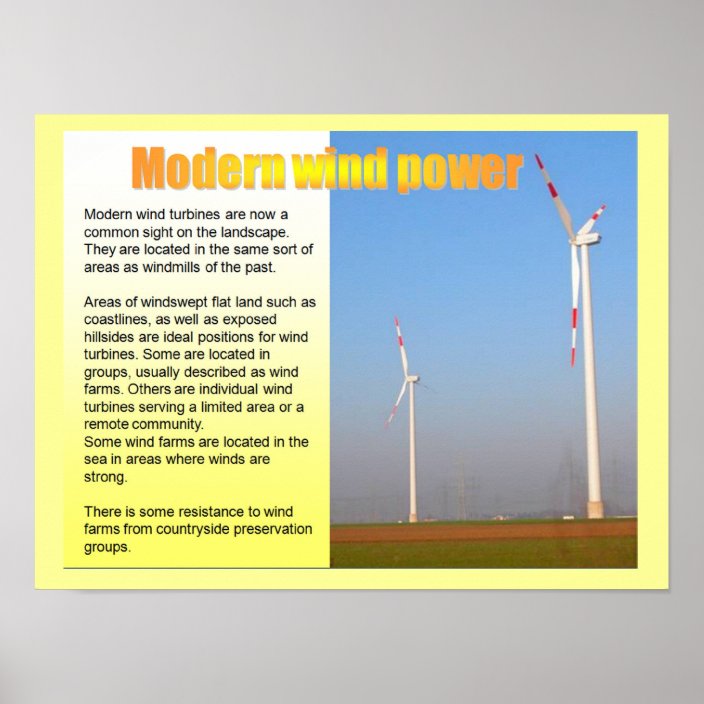 Science, Energy, Electricity, Modern wind power Poster | Zazzle.com