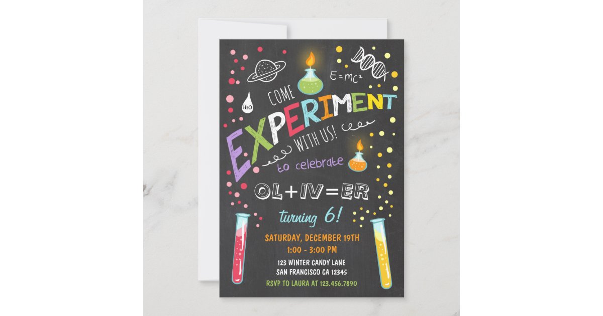 Science Experiment Birthday Invitation Boy | Zazzle