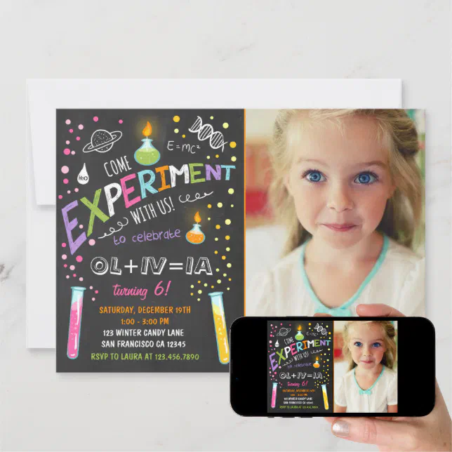 Science Experiment Birthday Invitation Girl | Zazzle