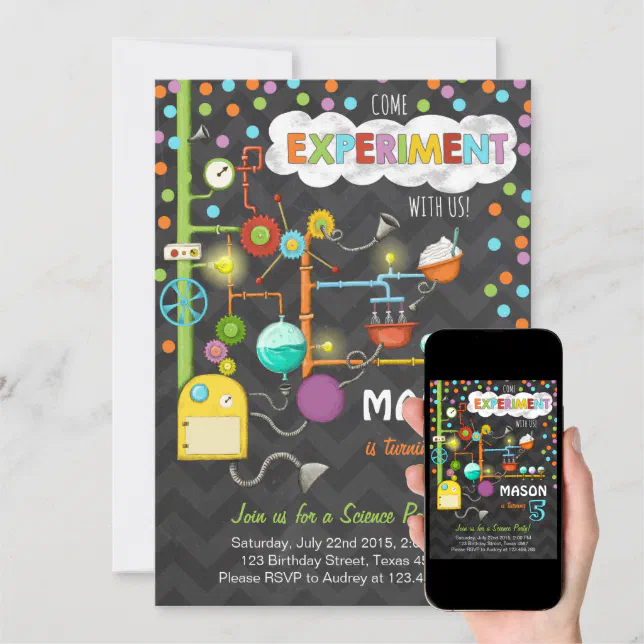 Science Experiment Birthday Party Invitation | Zazzle