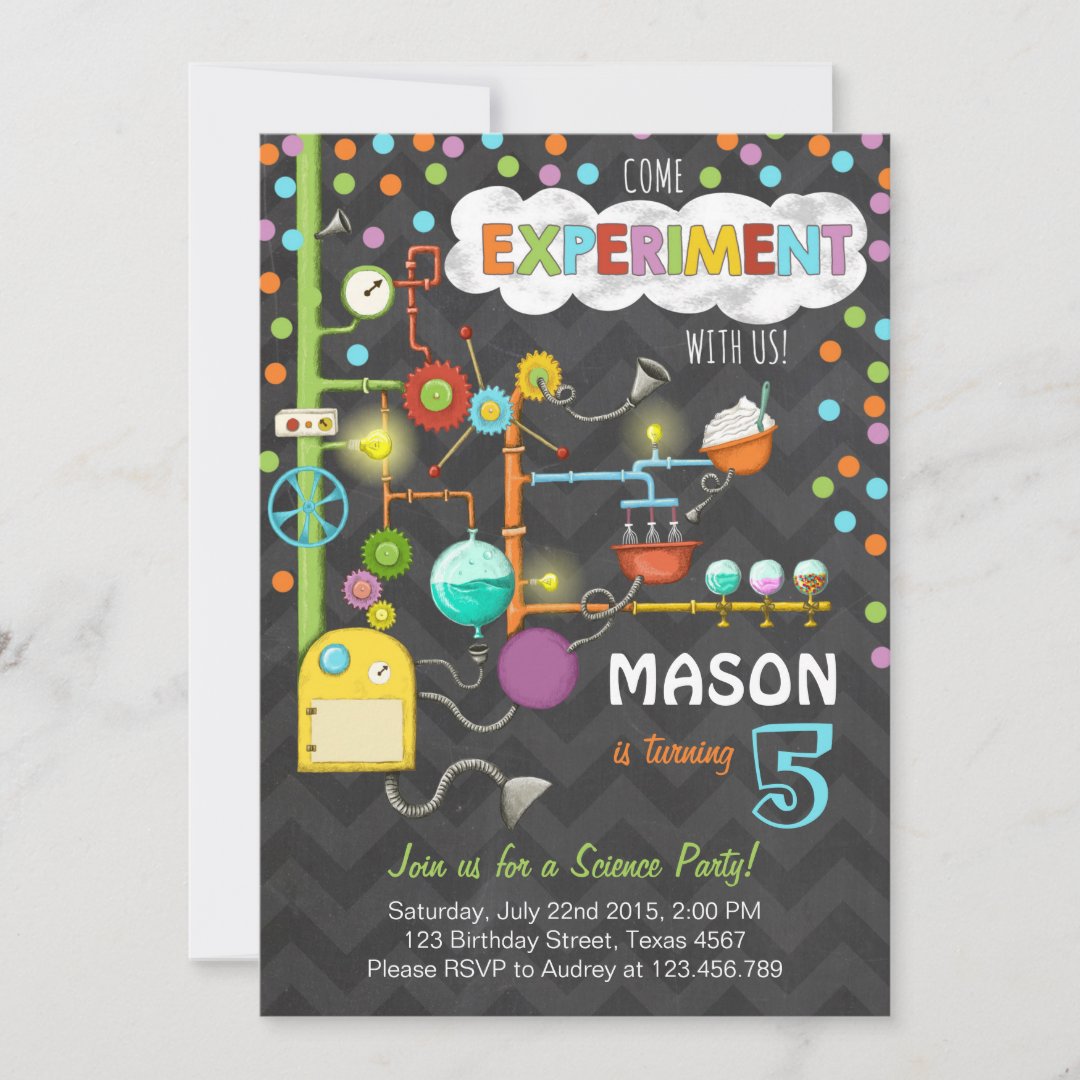 Science Experiment Birthday Party Invitation | Zazzle