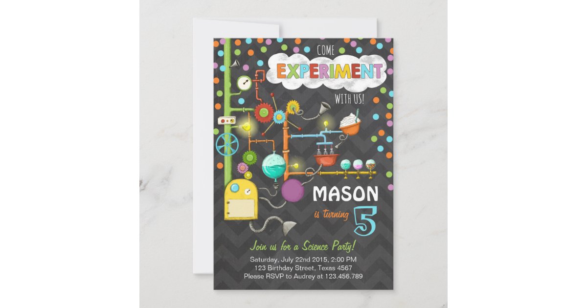 Science Experiment Birthday Party Invitation | Zazzle