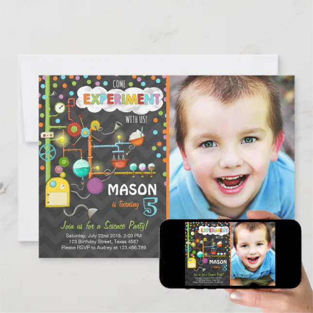 Science Experiment Birthday Party Invitation | Zazzle