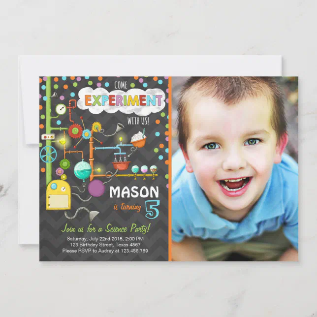 Science Experiment Birthday Party Invitation | Zazzle