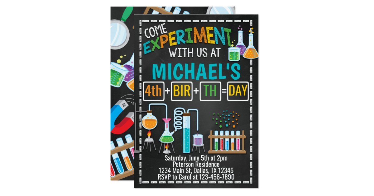 Science Experiment Birthday Party Invitation | Zazzle.com