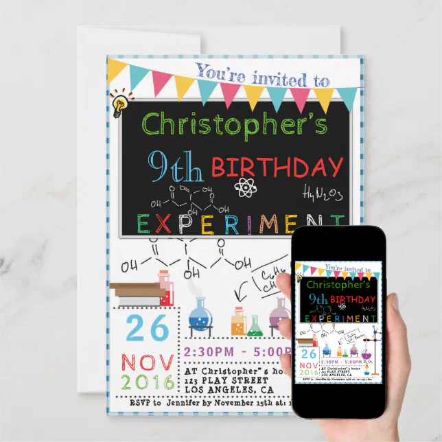 SCIENCE EXPERIMENT LABORATORY PARTY INVITATION | Zazzle