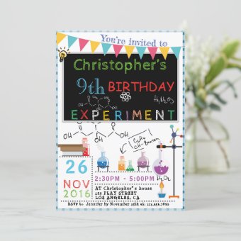 SCIENCE EXPERIMENT LABORATORY PARTY INVITATION | Zazzle