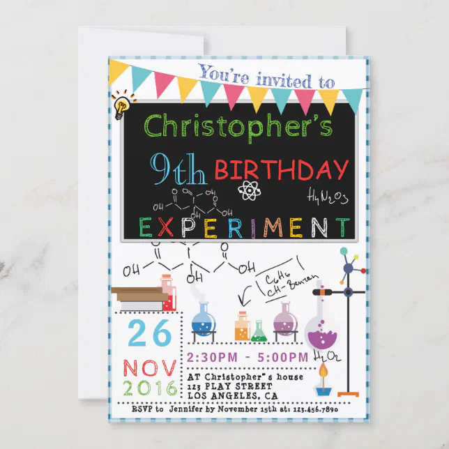 SCIENCE EXPERIMENT LABORATORY PARTY INVITATION | Zazzle