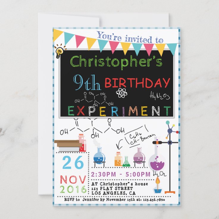 SCIENCE EXPERIMENT LABORATORY PARTY INVITATION | Zazzle
