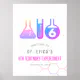 Science Experiment Neon Pink Girl Birthday Welcome Poster | Zazzle