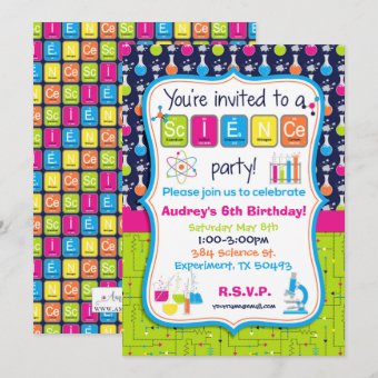 Science Experiment Themed Birthday Invitation | Zazzle