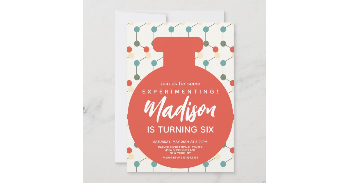 Science FAIR Laboratory Chemistry Birthday Party Invitation | Zazzle