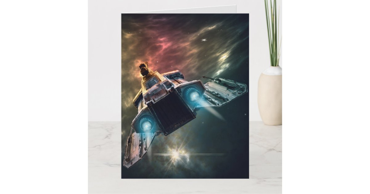 SCIENCE FICTION SPACESHIP SCI-FI BIRTHDAY CARDS | Zazzle