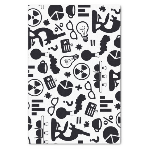 Science for Scientist Pattern (Black and White) Tissue Paper | Zazzle