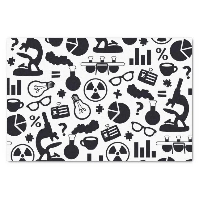 Science for Scientist Pattern (Black and White) Tissue Paper | Zazzle