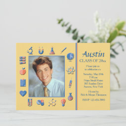 Science Frame Graduation Party Invitation | Zazzle