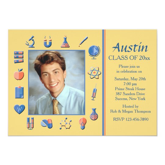 Science Frame Graduation Party Invitation | Zazzle.com