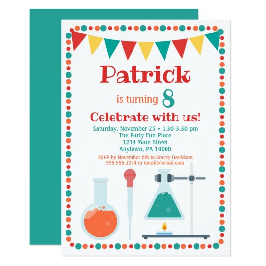 Science Invitation Chemistry Birthday Party | Zazzle.com