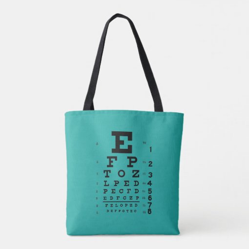 Science is Cool: Retro Eye Chart Ophthalmology Tote Bag | Zazzle
