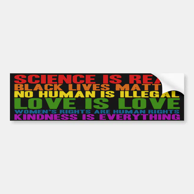 Science is Real Black Lives Matter Bumper Sticker | Zazzle