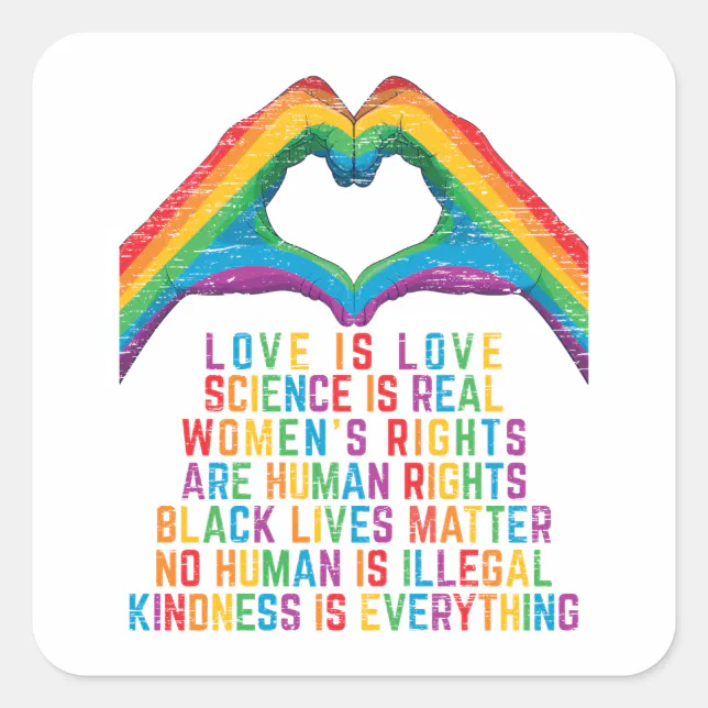 science is real - black Lives Matter Square Sticker | Zazzle