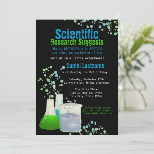 Science Lab Birthday Invitation | Zazzle