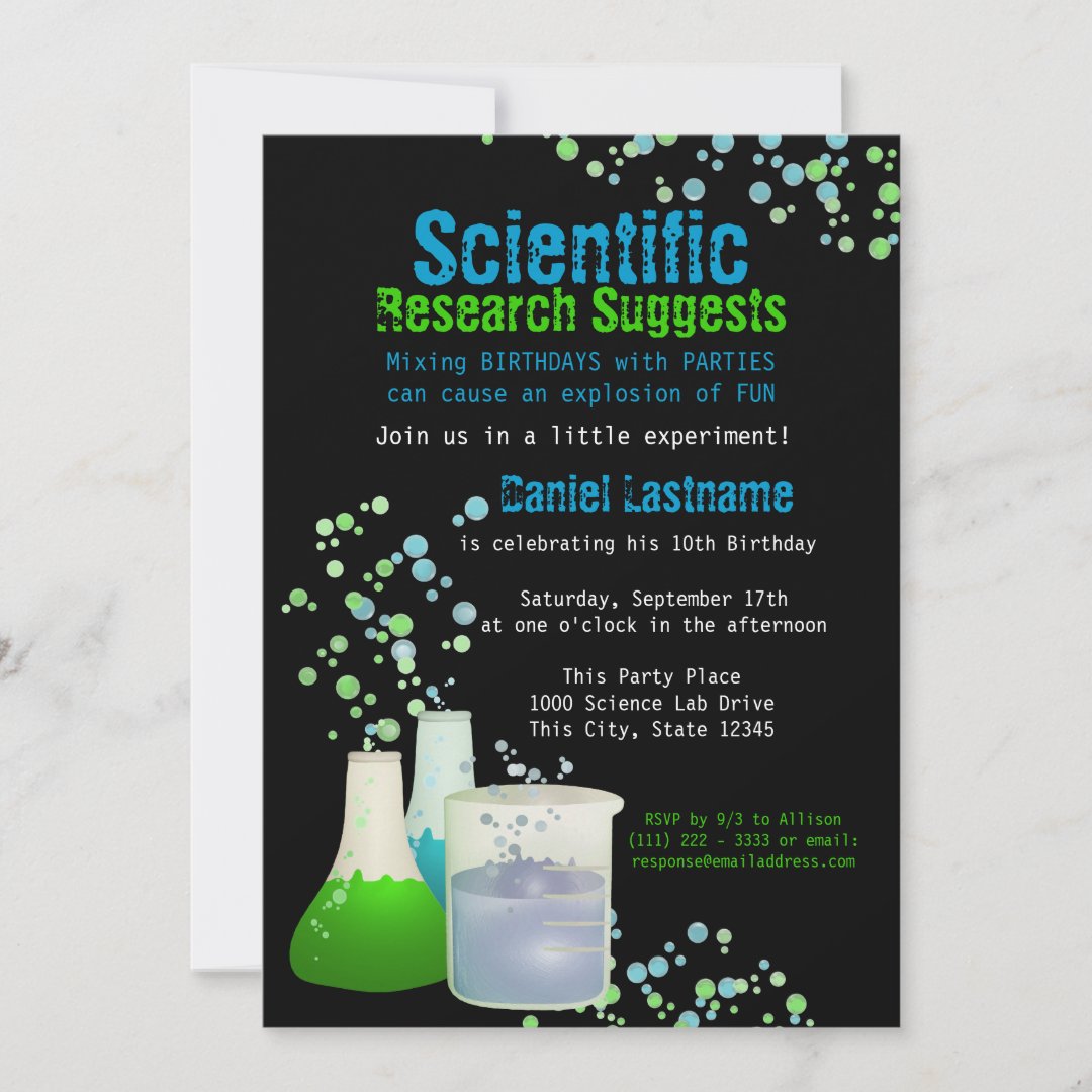 Science Lab Birthday Invitation | Zazzle