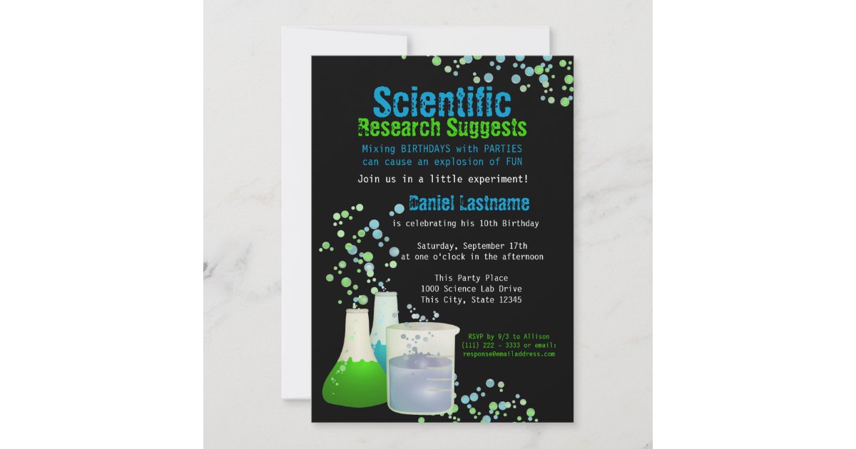 Science Lab Birthday Invitation | Zazzle