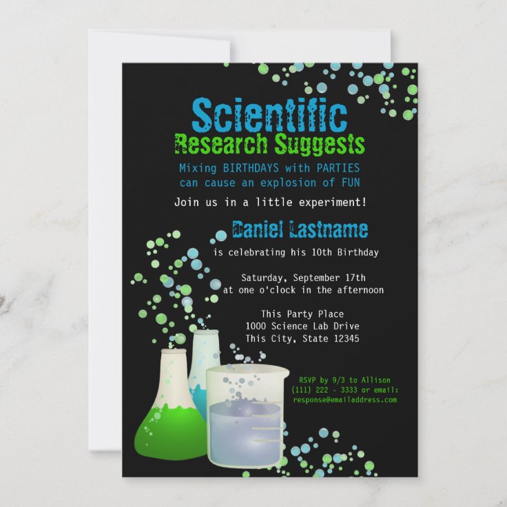 Science Lab Birthday Invitation | Zazzle