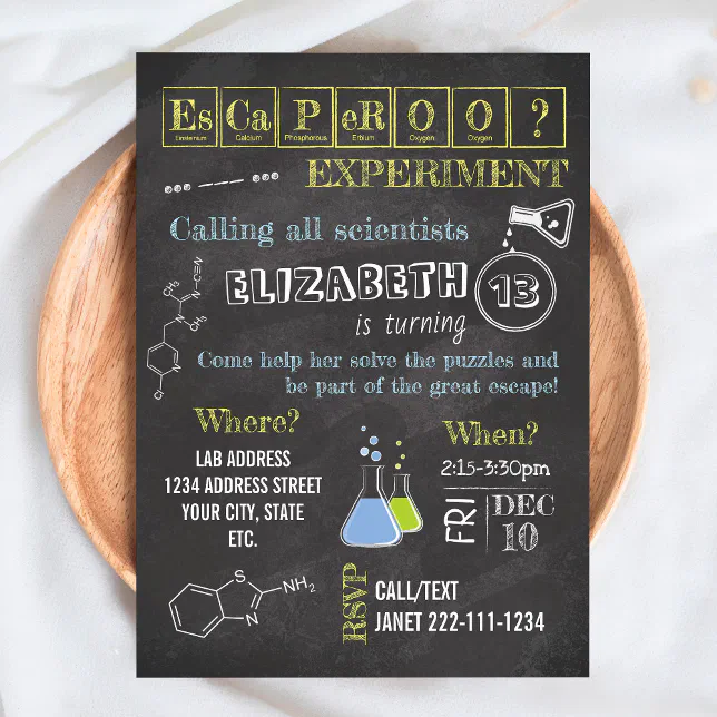 Science Lab Escape Room Invitation | Zazzle