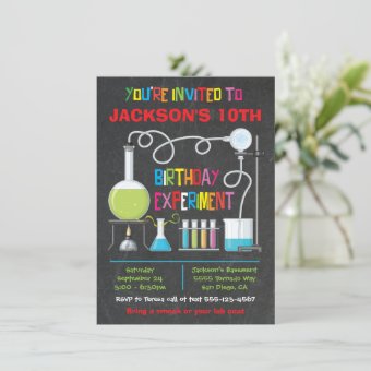 Science Lab Experiment Birthday Party Invitation | Zazzle