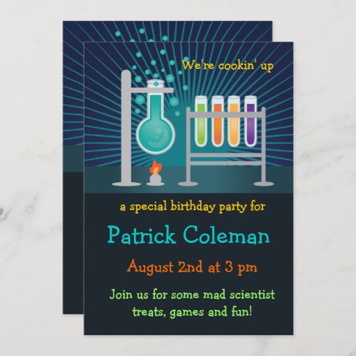 Science Laboratory Birthday Invitation | Zazzle