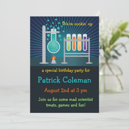 Science Laboratory Birthday Invitation | Zazzle