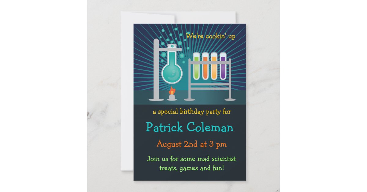 Science Laboratory Birthday Invitation | Zazzle