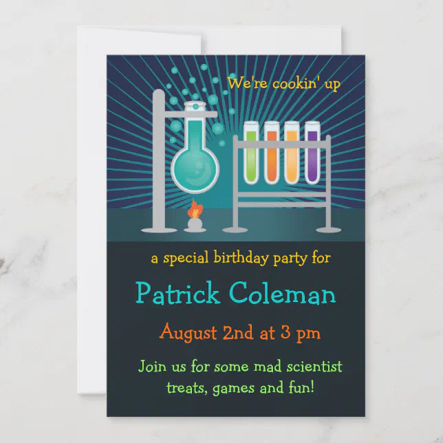Science Laboratory Birthday Invitation | Zazzle
