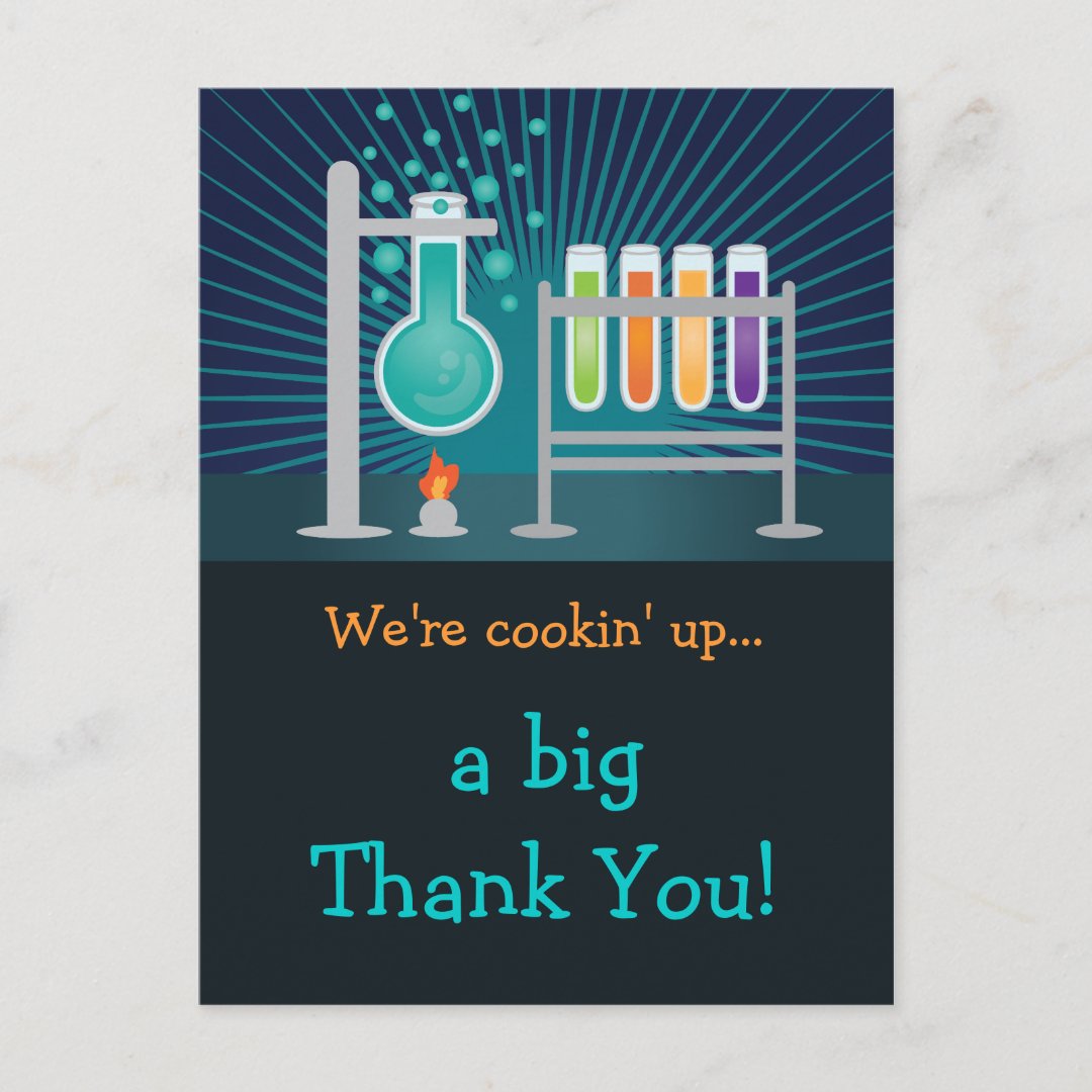 Science Laboratory Birthday Thank You Card | Zazzle