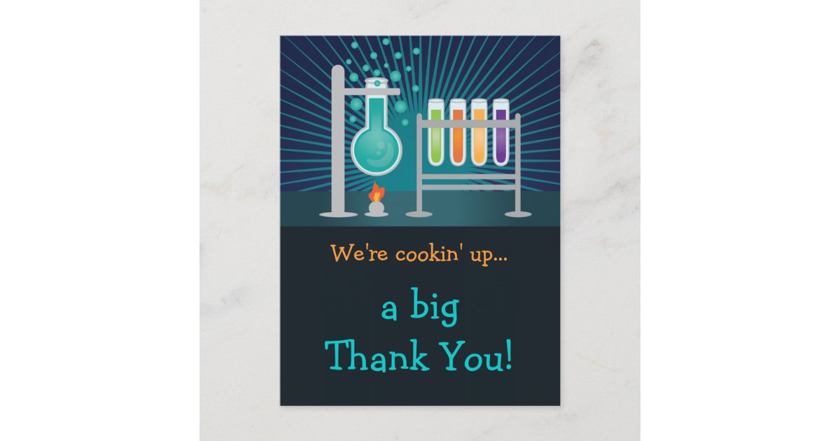 Science Laboratory Birthday Thank You Card | Zazzle