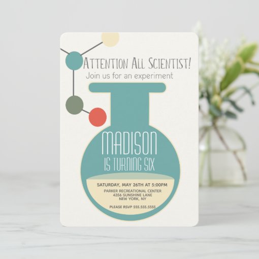 Science Laboratory Chemistry Birthday Party Invitation | Zazzle