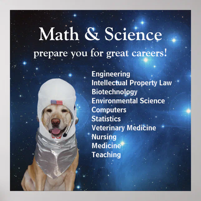 Science Math Cute Space Lab Stars Poster | Zazzle
