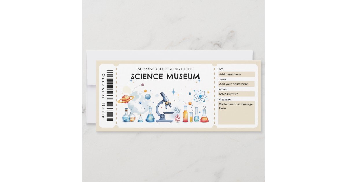 Science Museum Gift Certificate Invitation | Zazzle