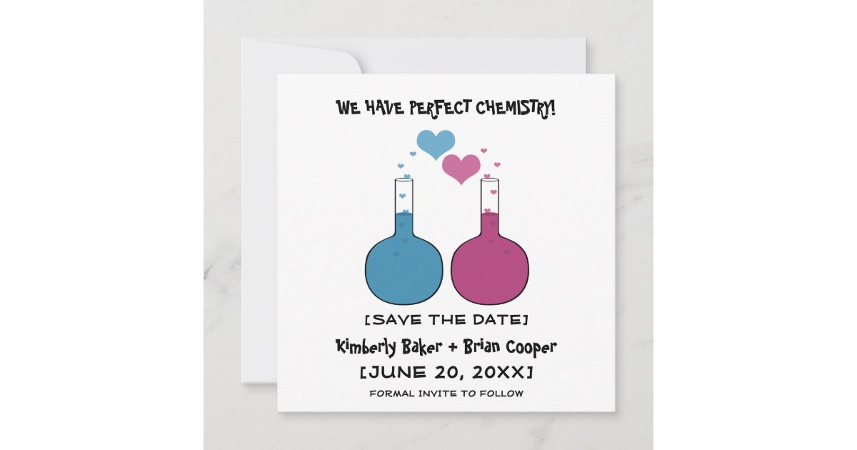 Science of Love Save the Date Invite | Zazzle