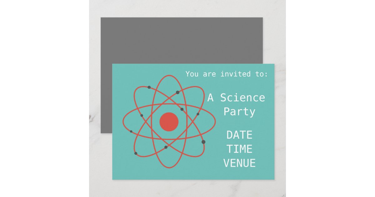 Science party atoms and physics Party Invitation | Zazzle